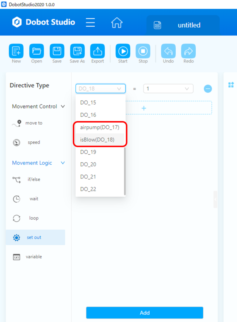DobotStudio2020のご紹介（入出力エイリアス編） - Physical Computing FAQ& Tutorial