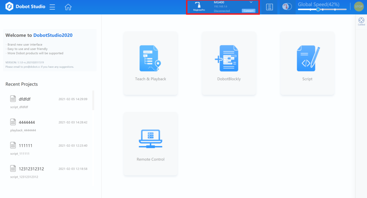 Dobot MG400 ― セットアップガイド - Physical Computing FAQ& Tutorial