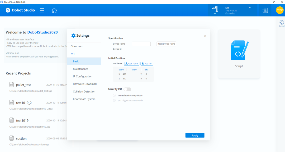 DobotStudio2020のご紹介(導入編) - Physical Computing FAQ& Tutorial