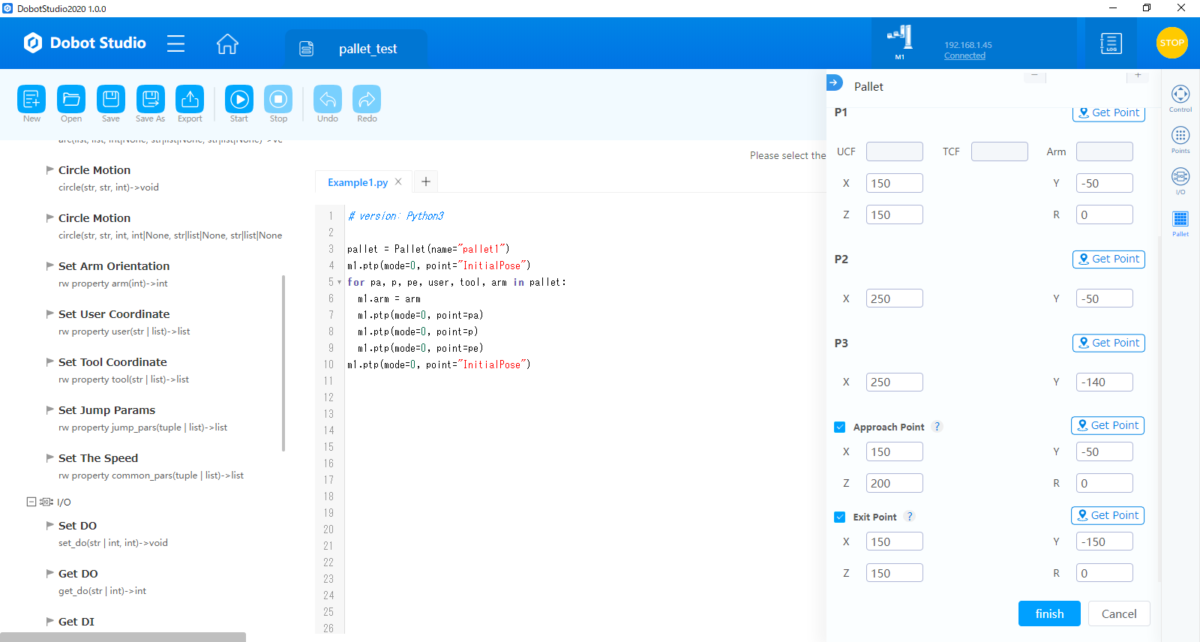 DobotStudio2020のご紹介（パレット編） - Physical Computing FAQ& Tutorial
